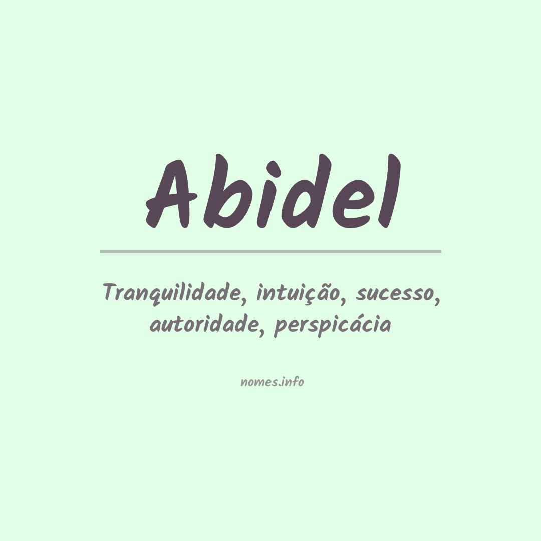 Significado do nome Abidel