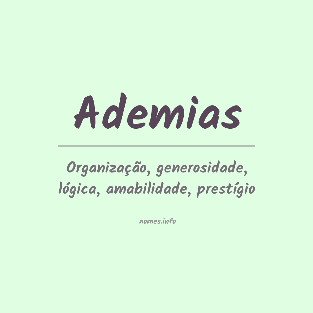 Significado do nome Ademias