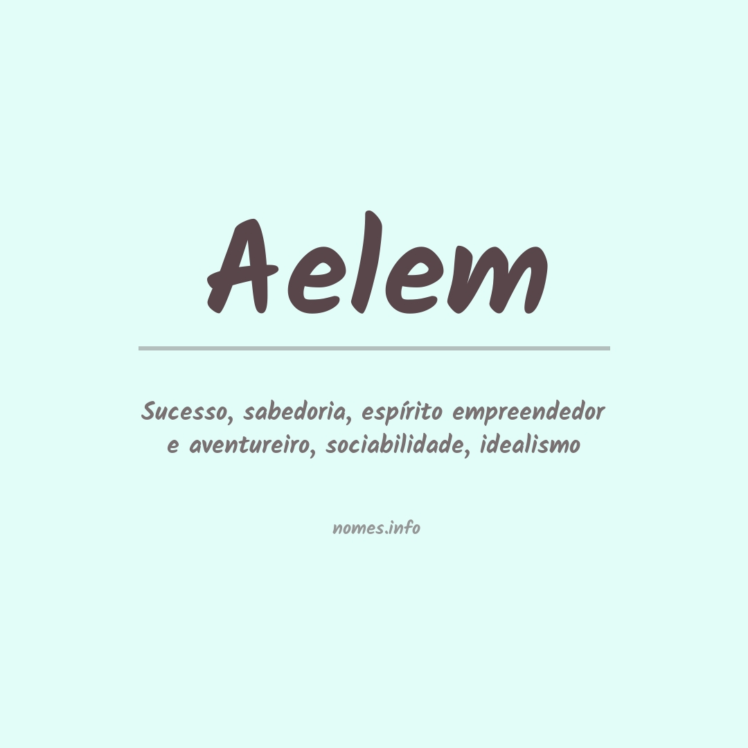 Significado do nome Aelem