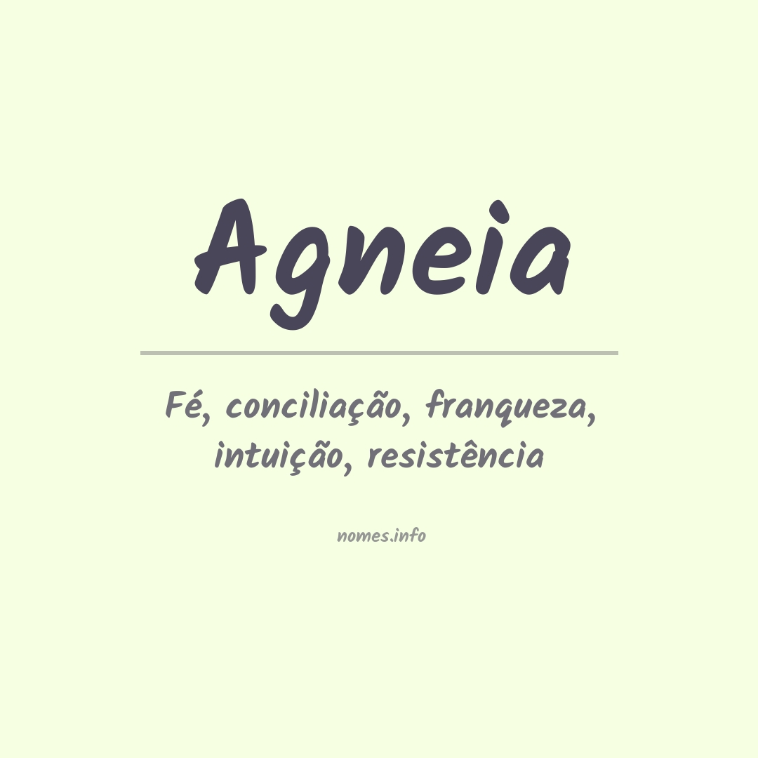 Significado do nome Agneia