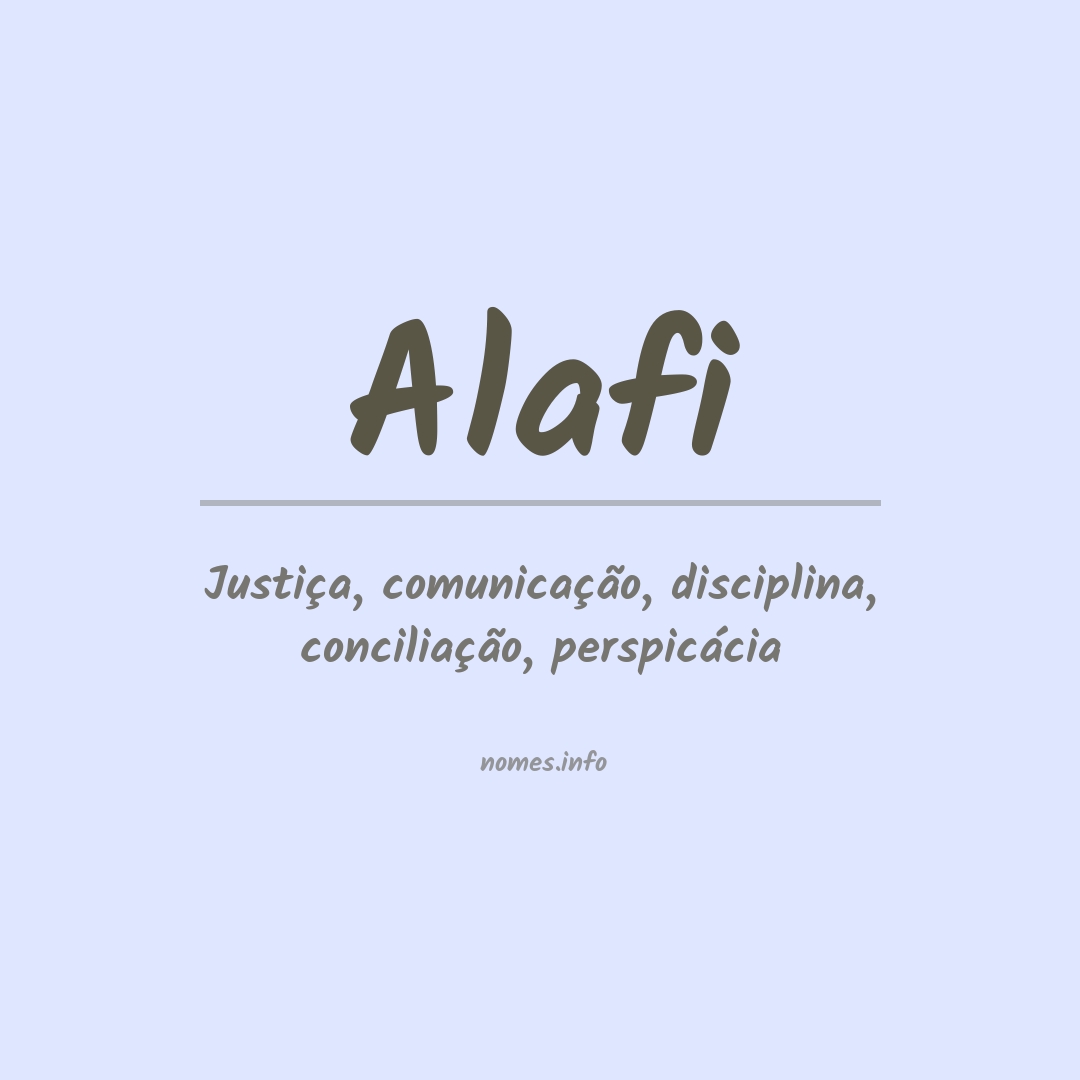 Significado do nome Alafi