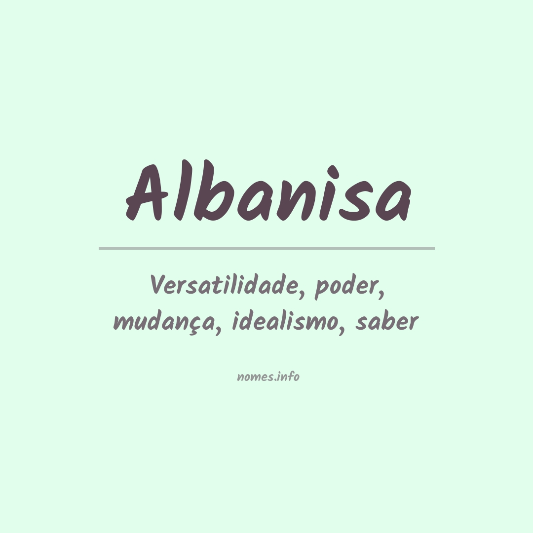 Significado do nome Albanisa