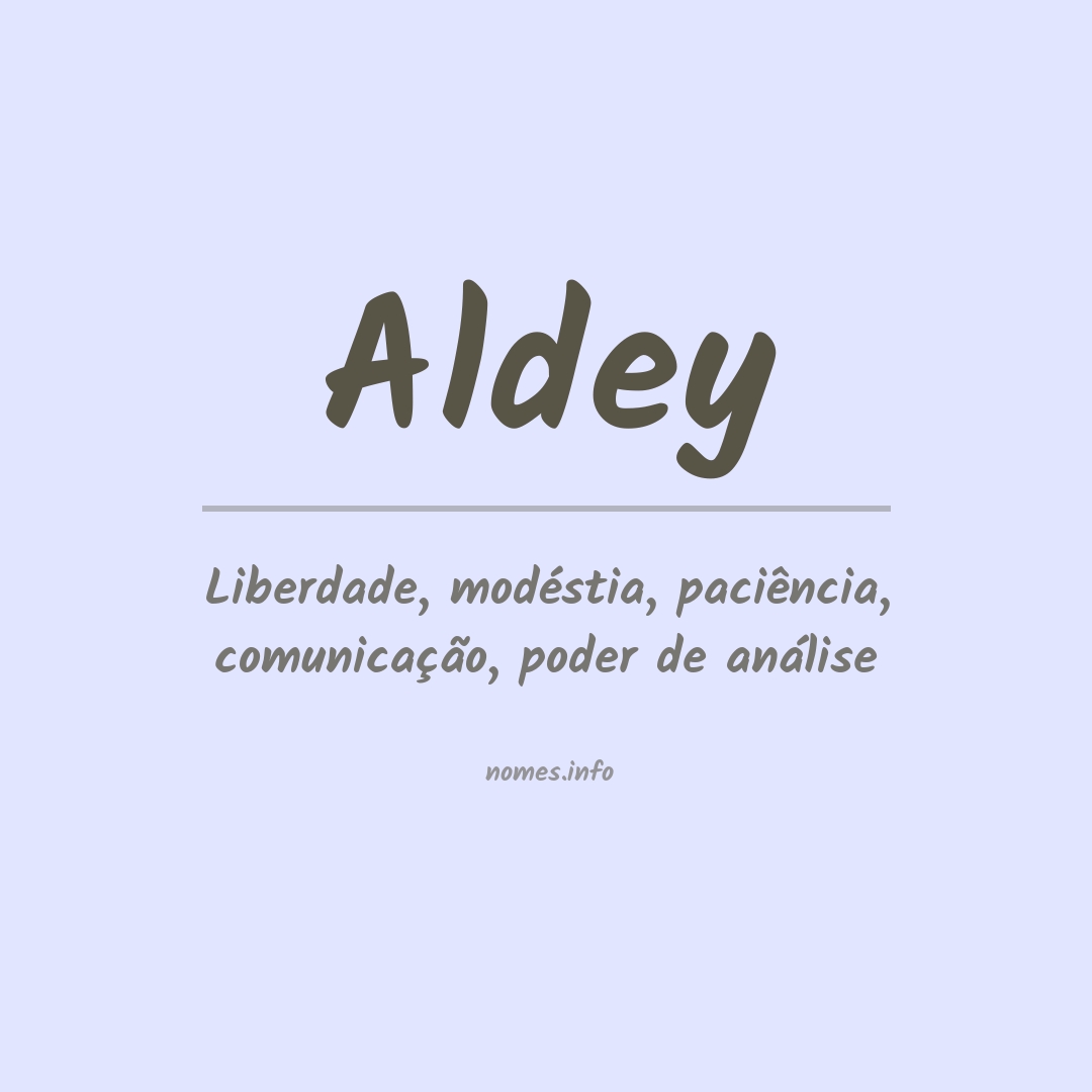 Significado do nome Aldey