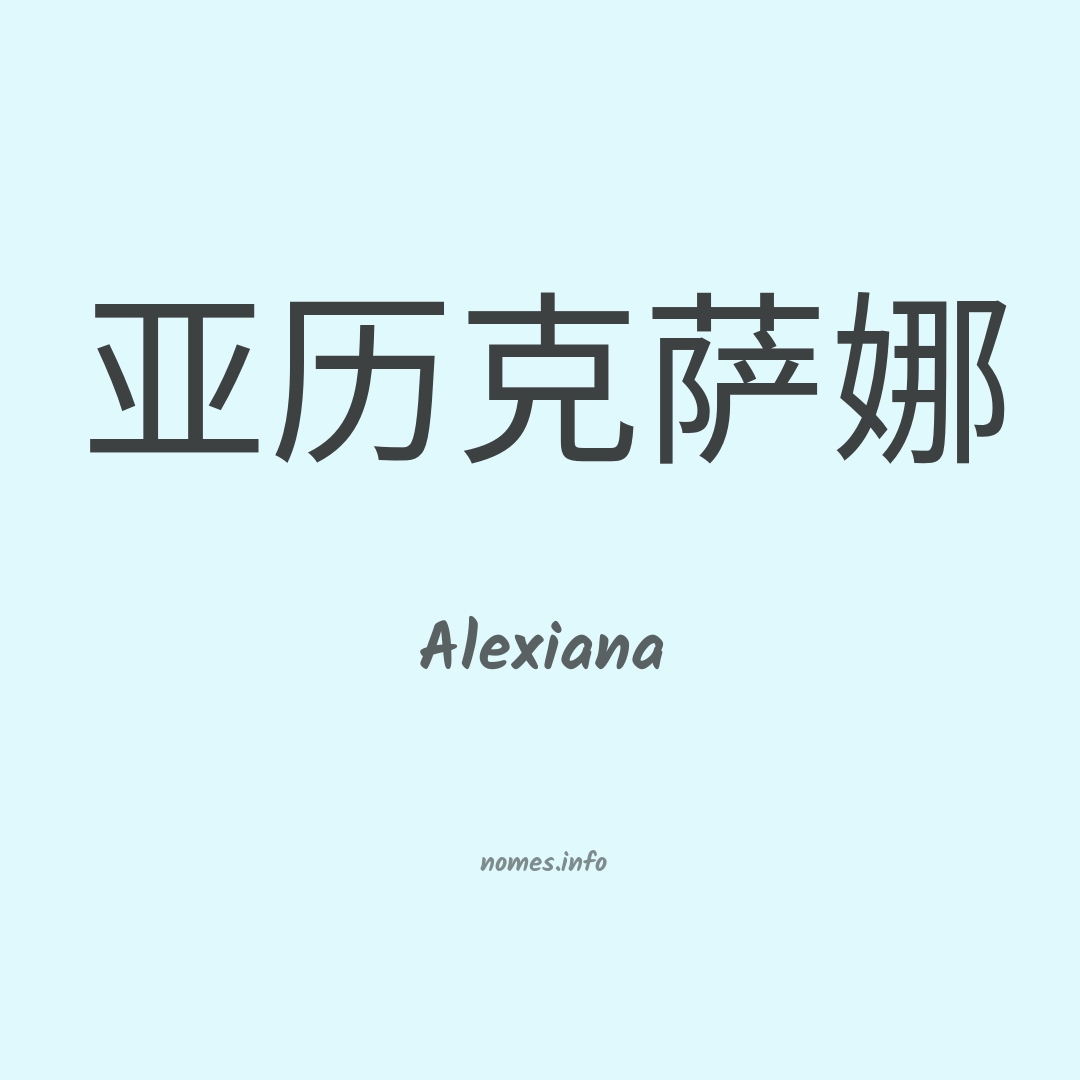 Significado do nome Alexiana