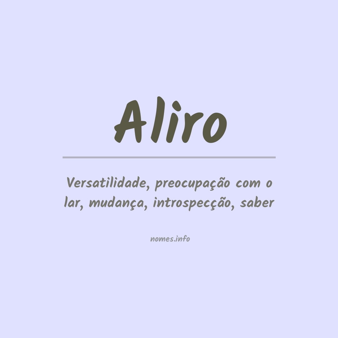 Significado do nome Aliro