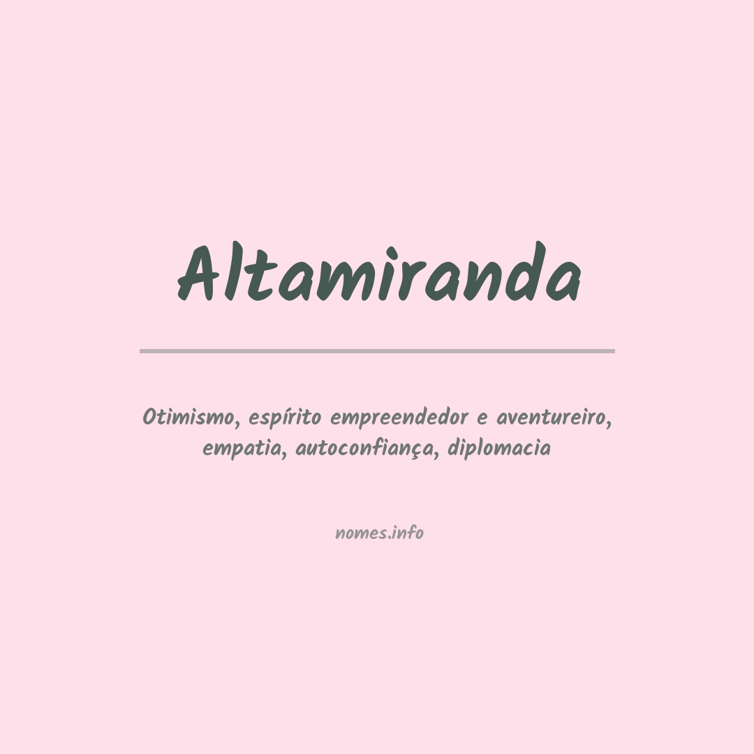 Significado do nome Altamiranda