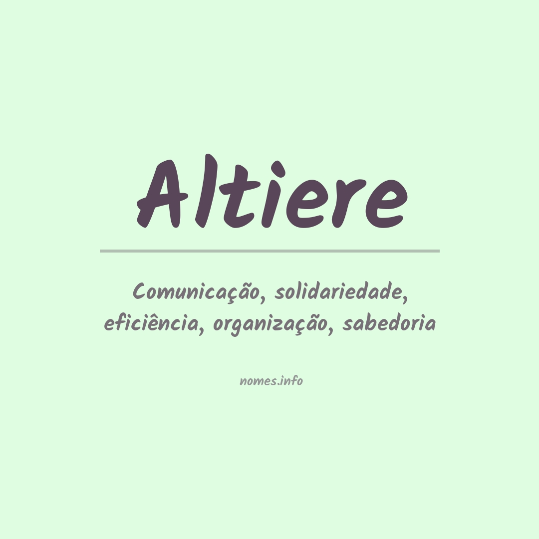 Significado do nome Altiere