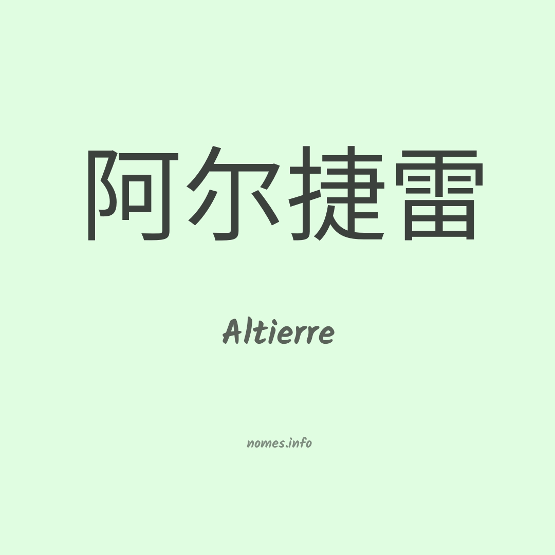 Significado do nome Altierre