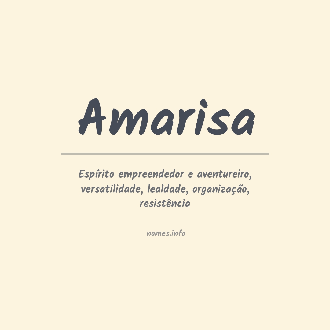 Significado do nome Amarisa