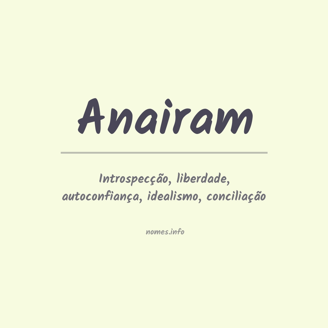 Significado do nome Anairam