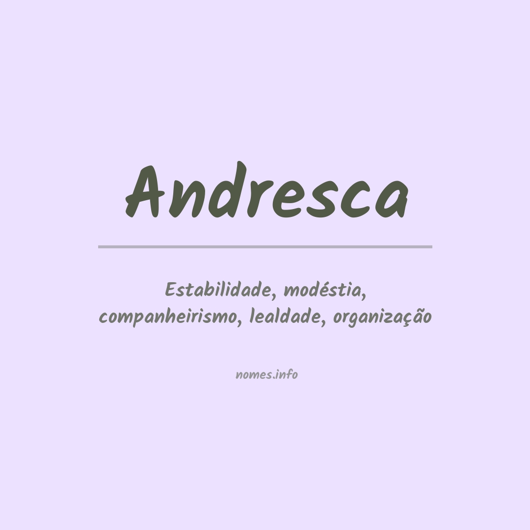 Significado do nome Andresca