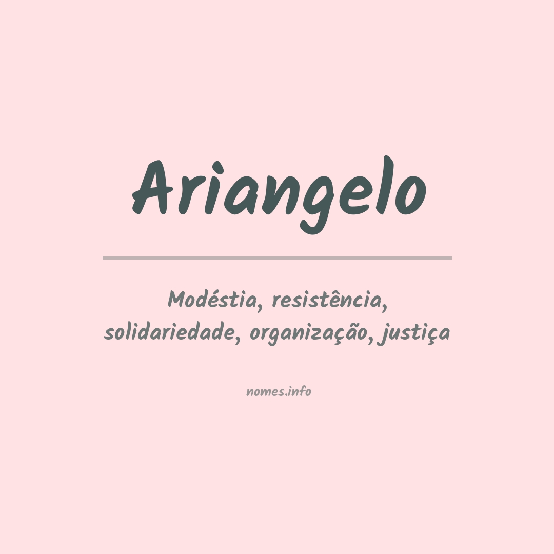Significado do nome Ariangelo