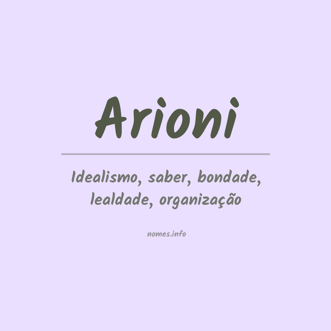 Significado do nome Arioni