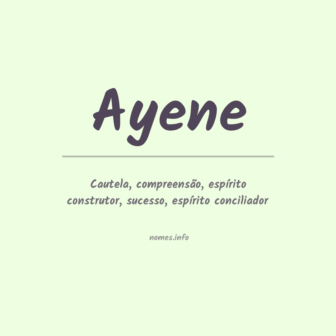 Significado do nome Ayene