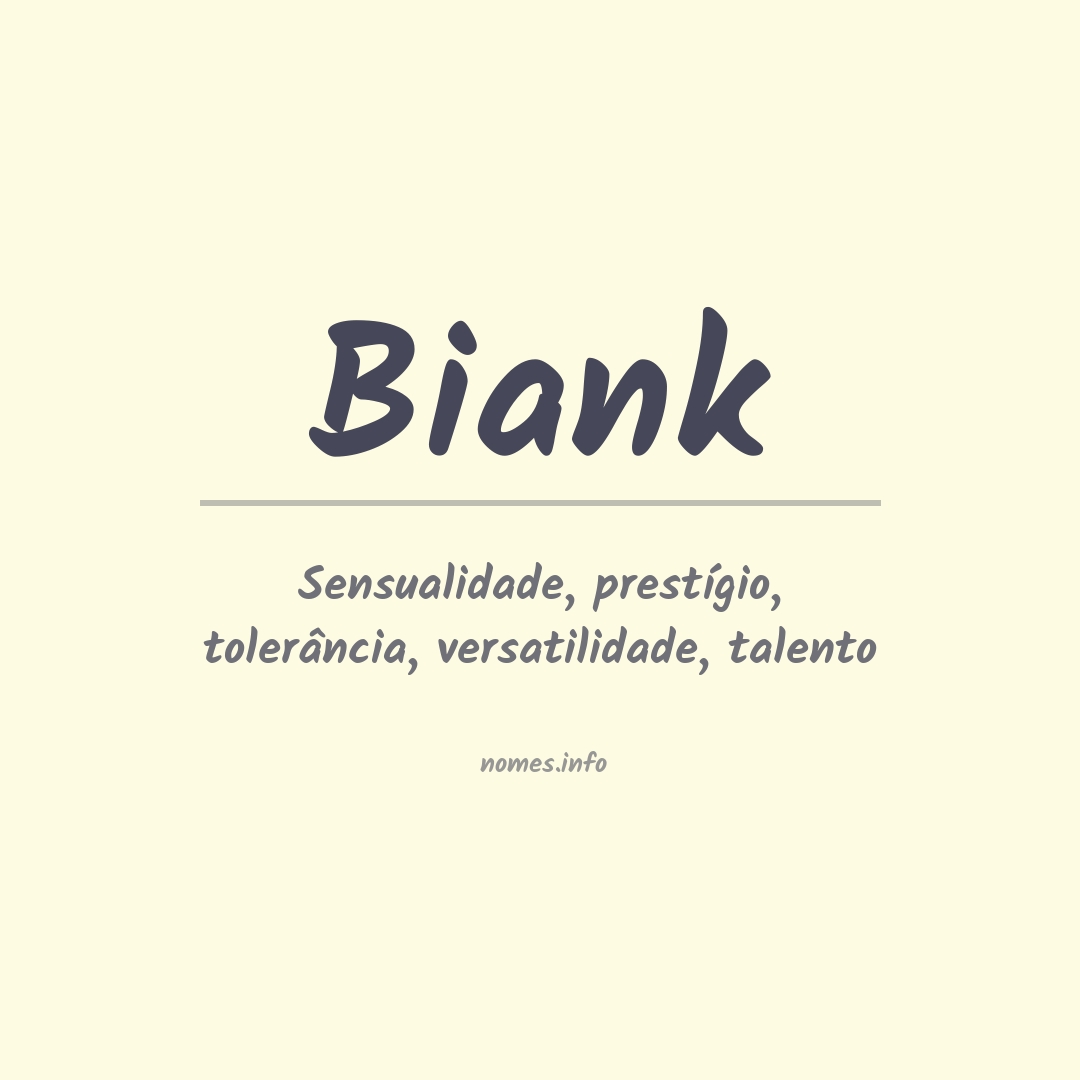 Significado do nome Biank