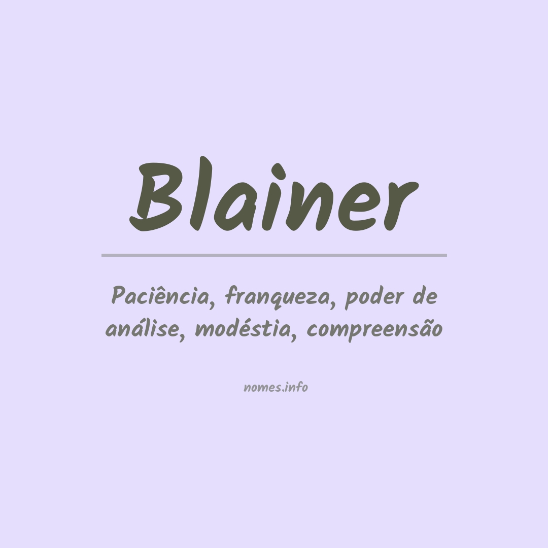 Significado do nome Blainer