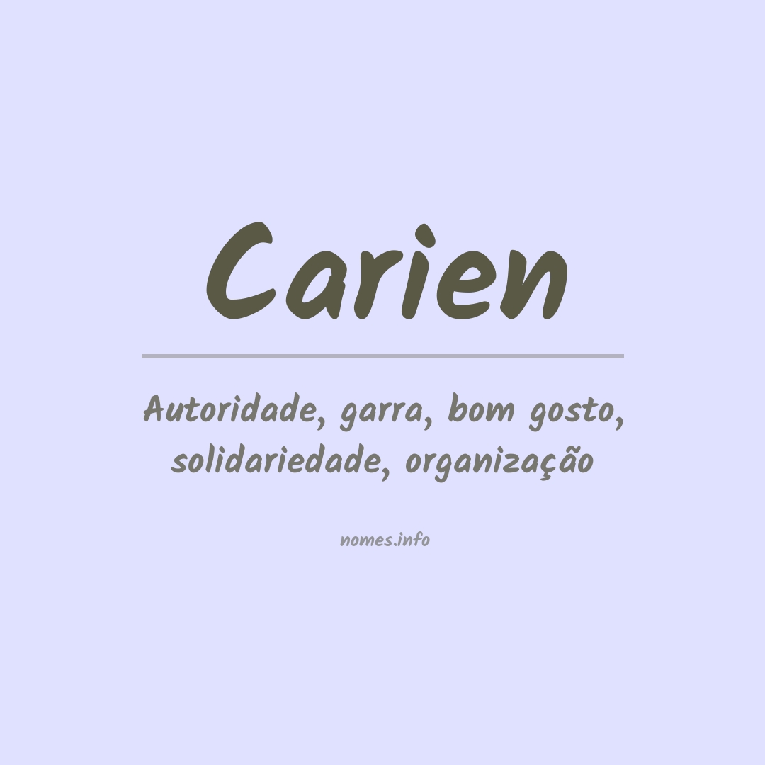 Significado do nome Carien