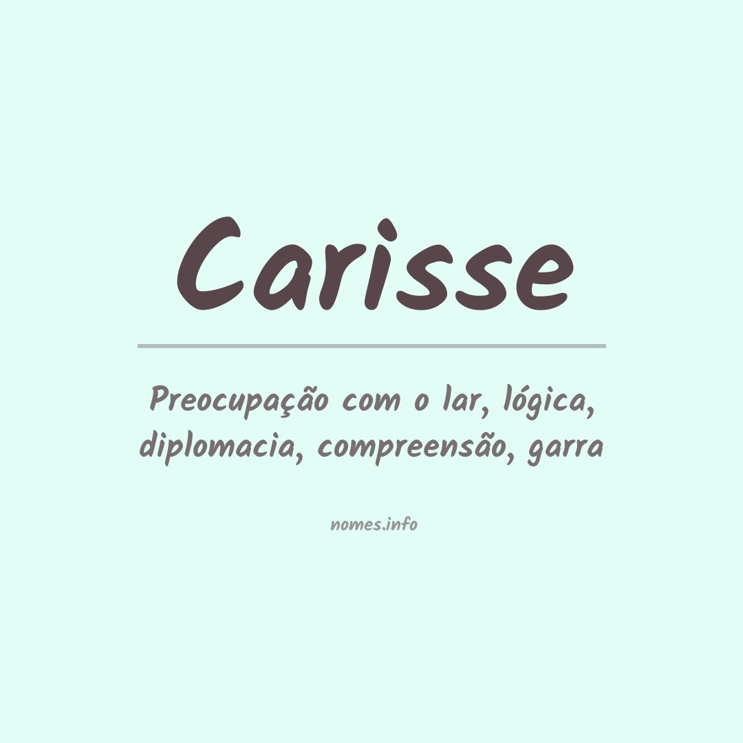 Significado do nome Carisse