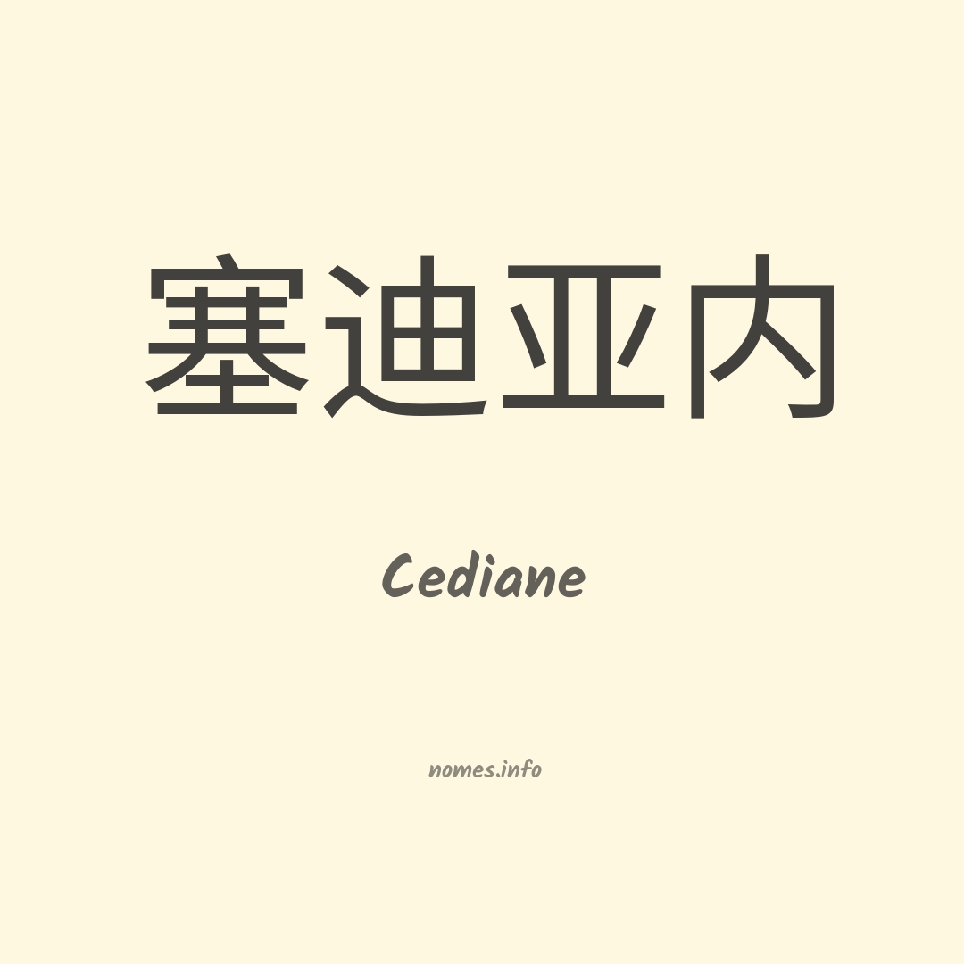Significado do nome Cediane