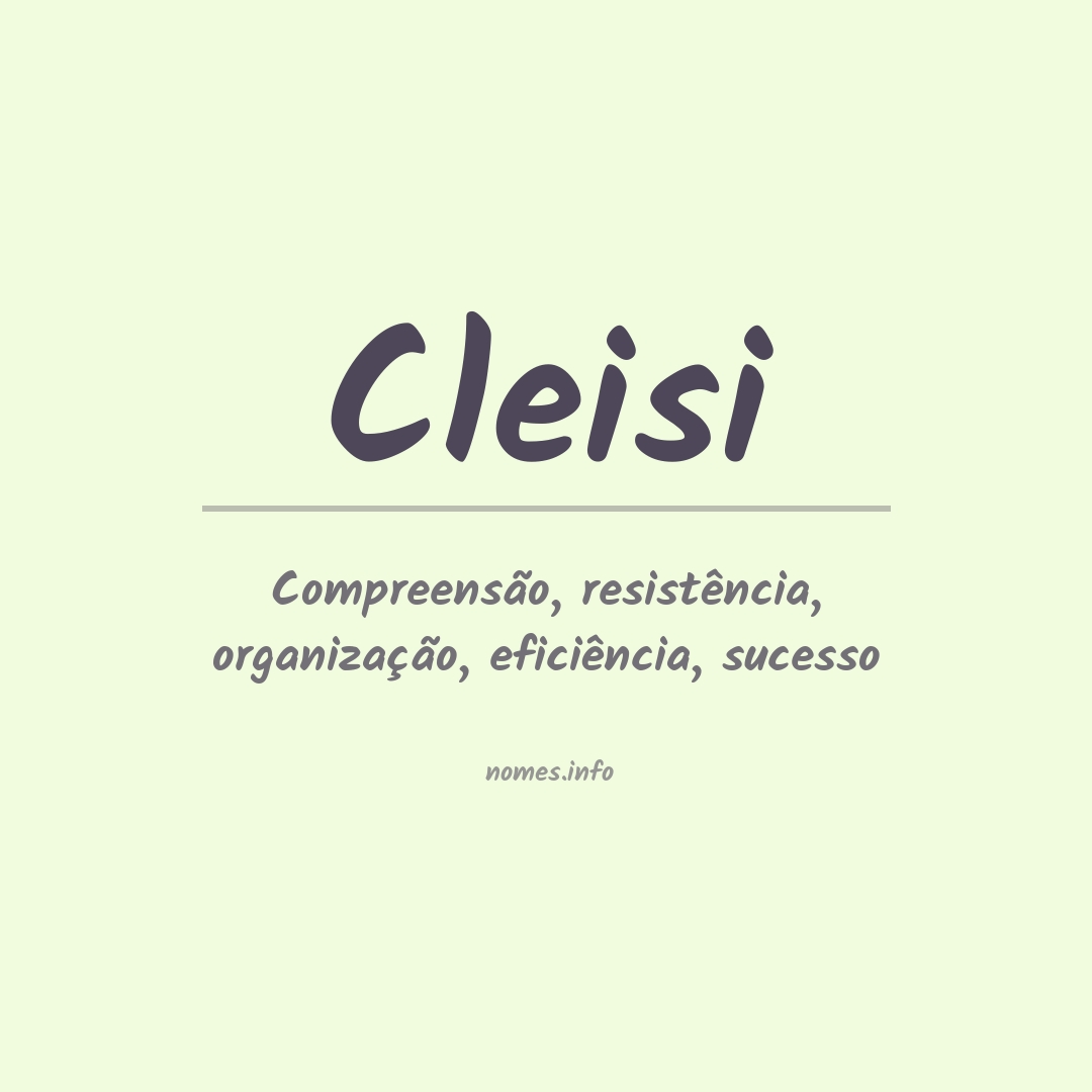 Significado do nome Cleisi