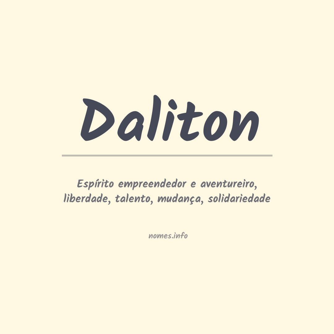 Significado do nome Daliton