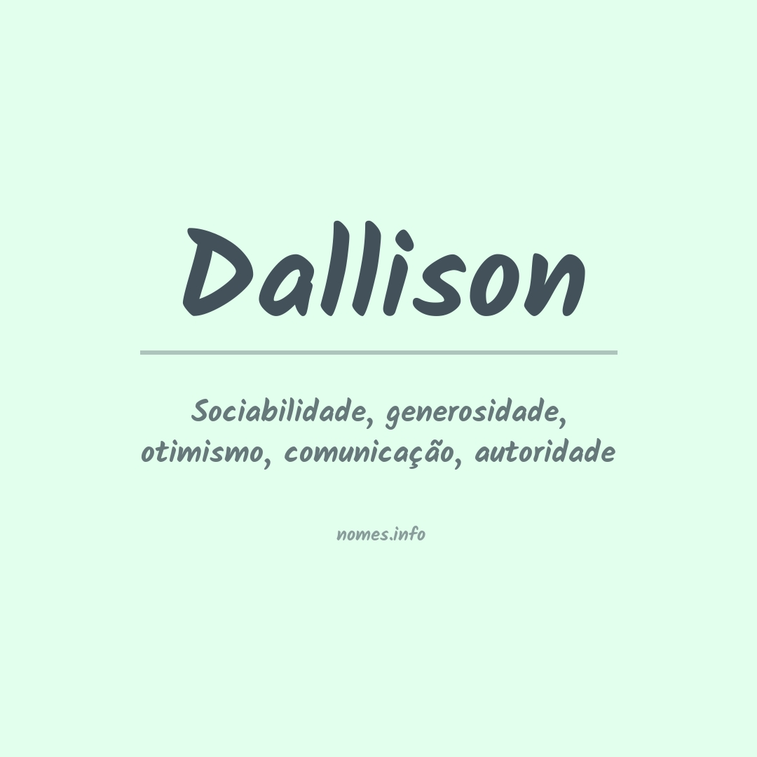 Significado do nome Dallison