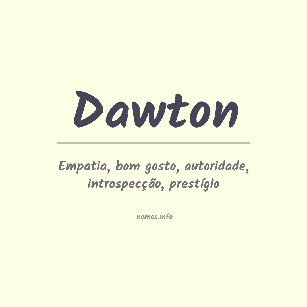 Significado do nome Dawton