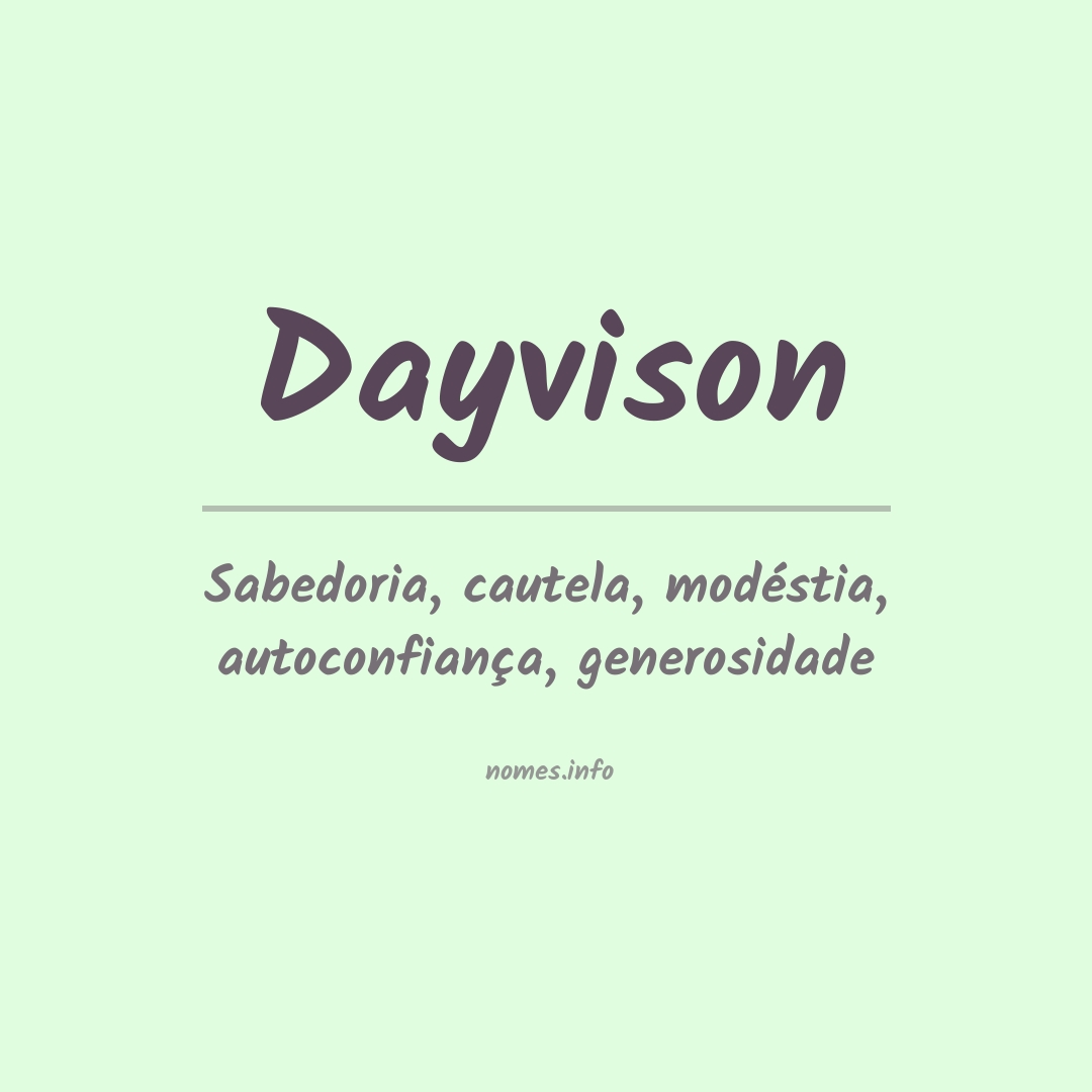Significado do nome Dayvison