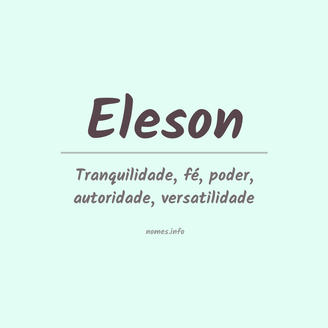 Significado do nome Eleson