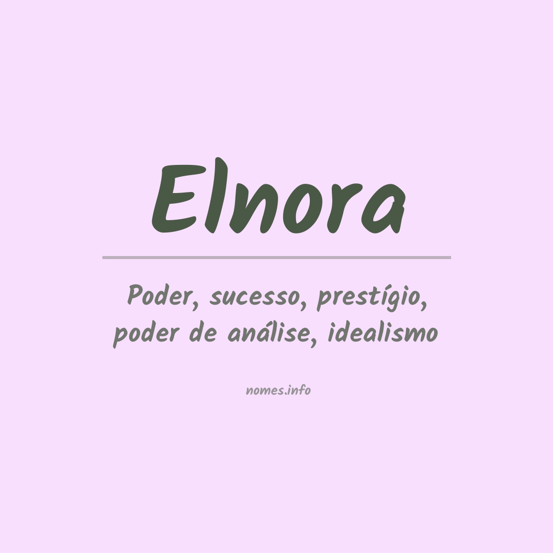 Significado do nome Elnora