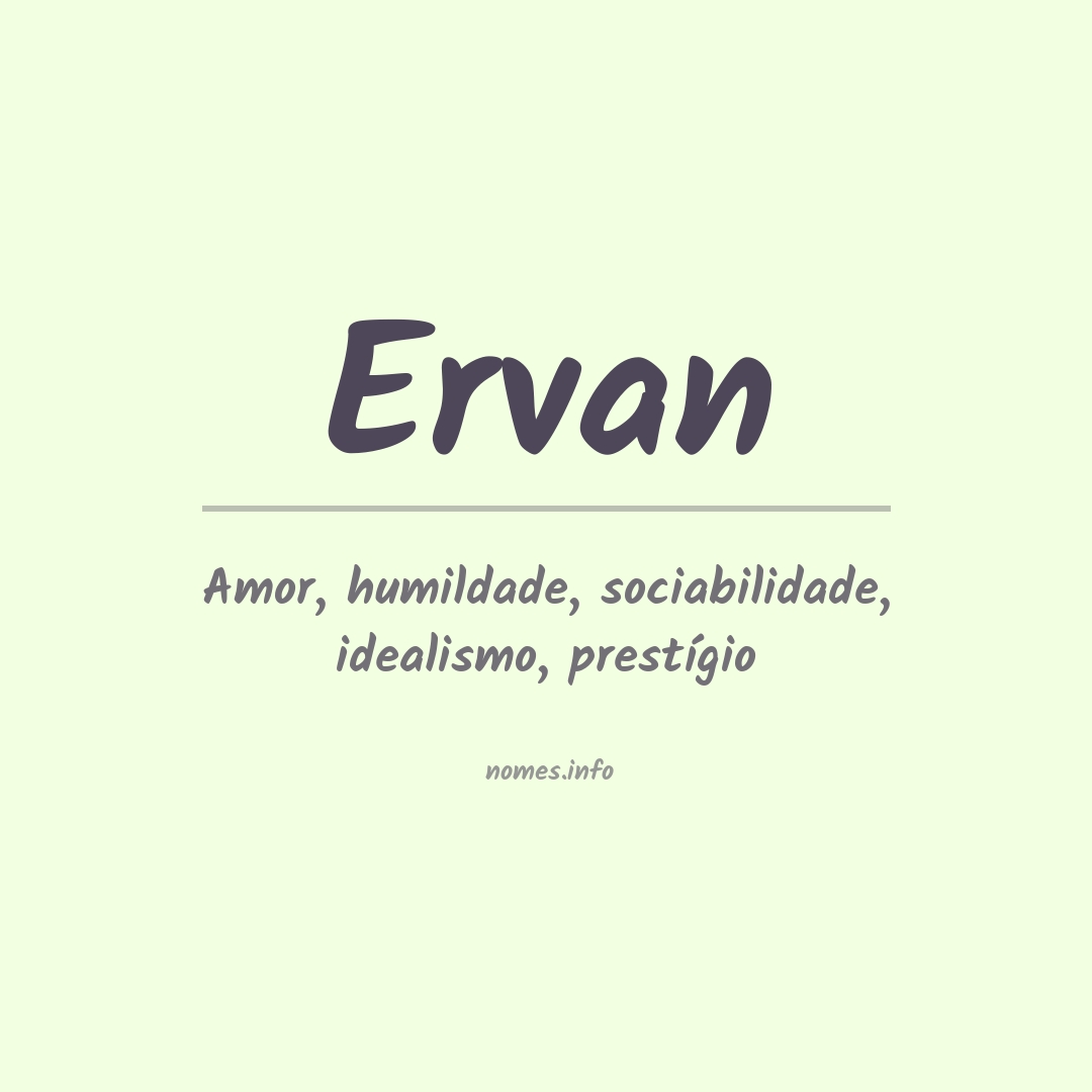 Significado do nome Ervan