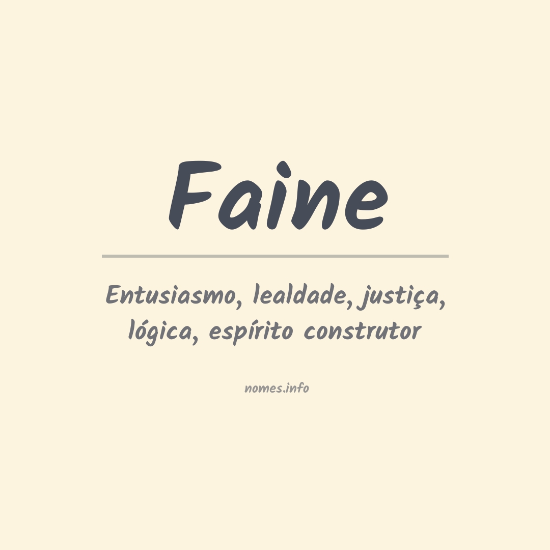 Significado do nome Faine