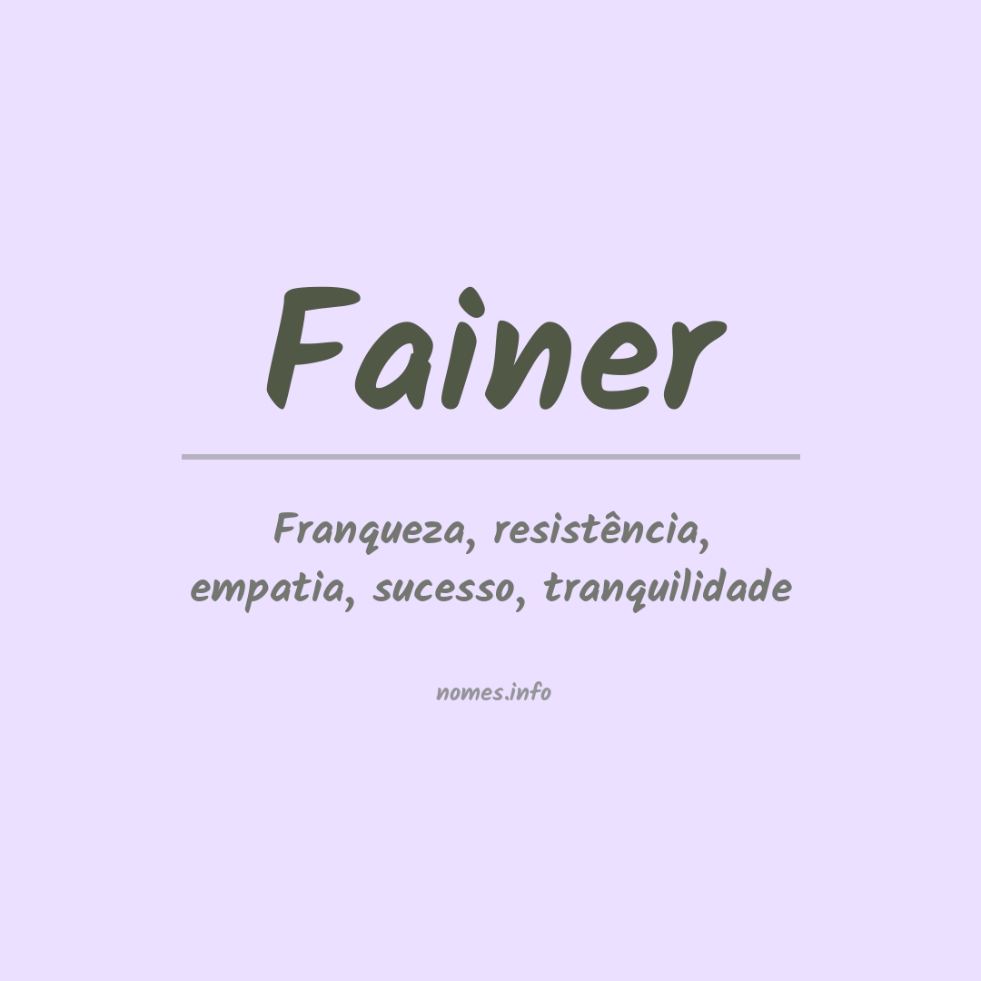 Significado do nome Fainer