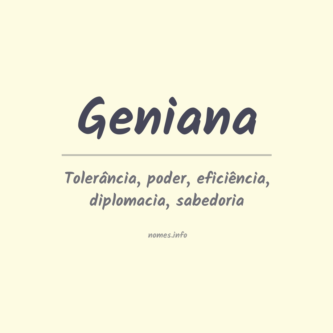 Significado do nome Geniana