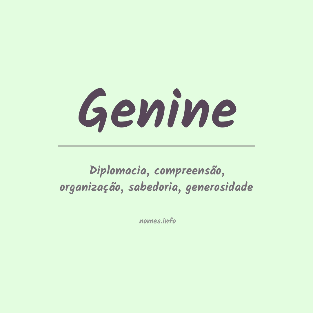Significado do nome Genine