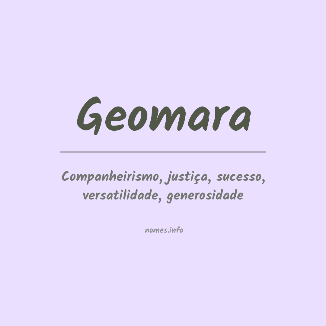 Significado do nome Geomara