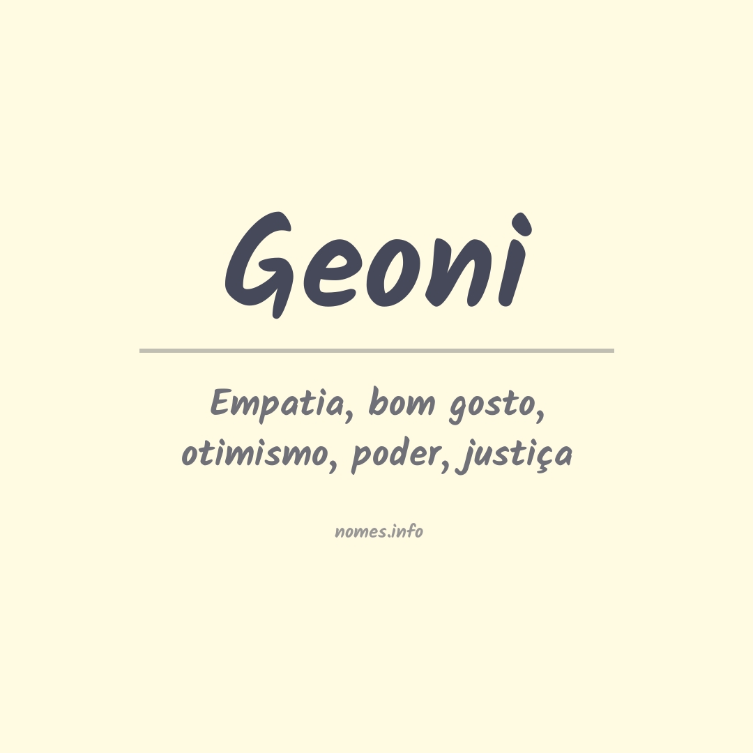 Significado do nome Geoni