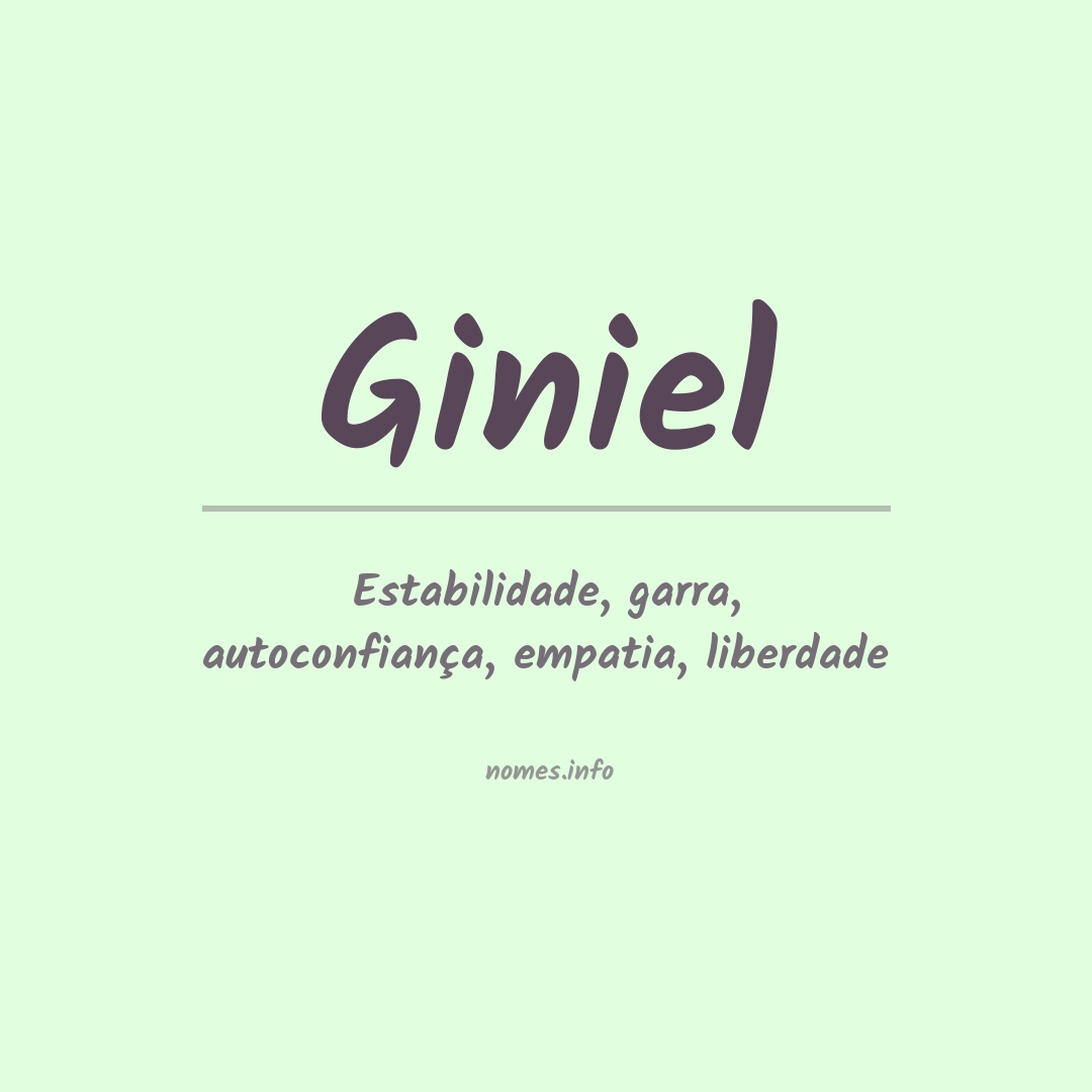 Significado do nome Giniel