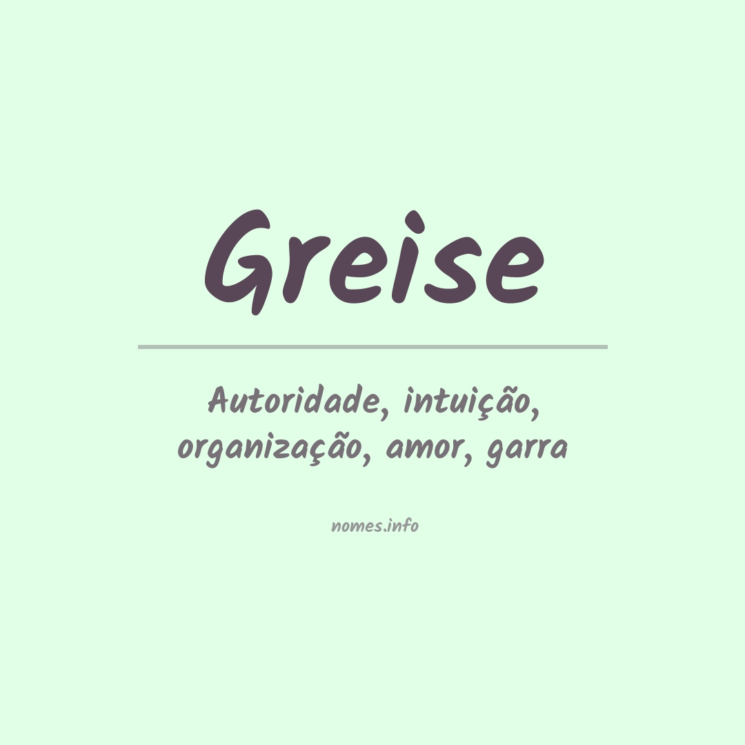 Significado do nome Greise