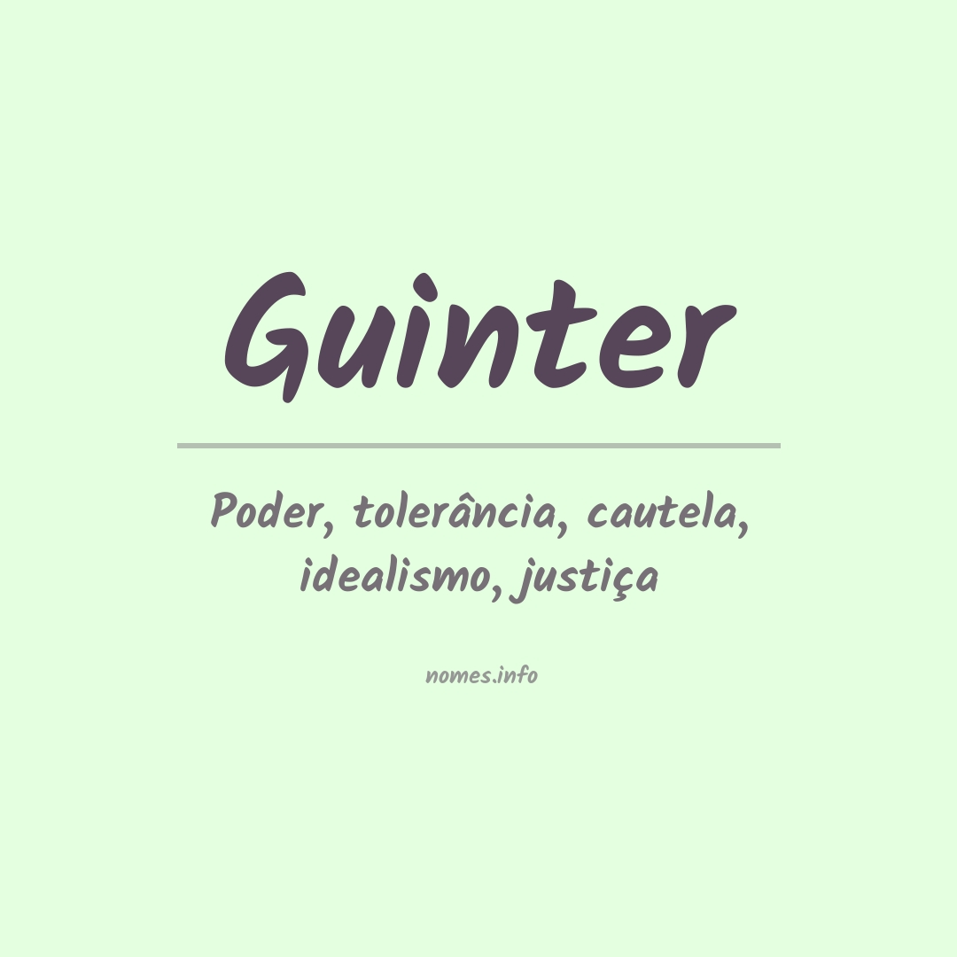 Significado do nome Guinter
