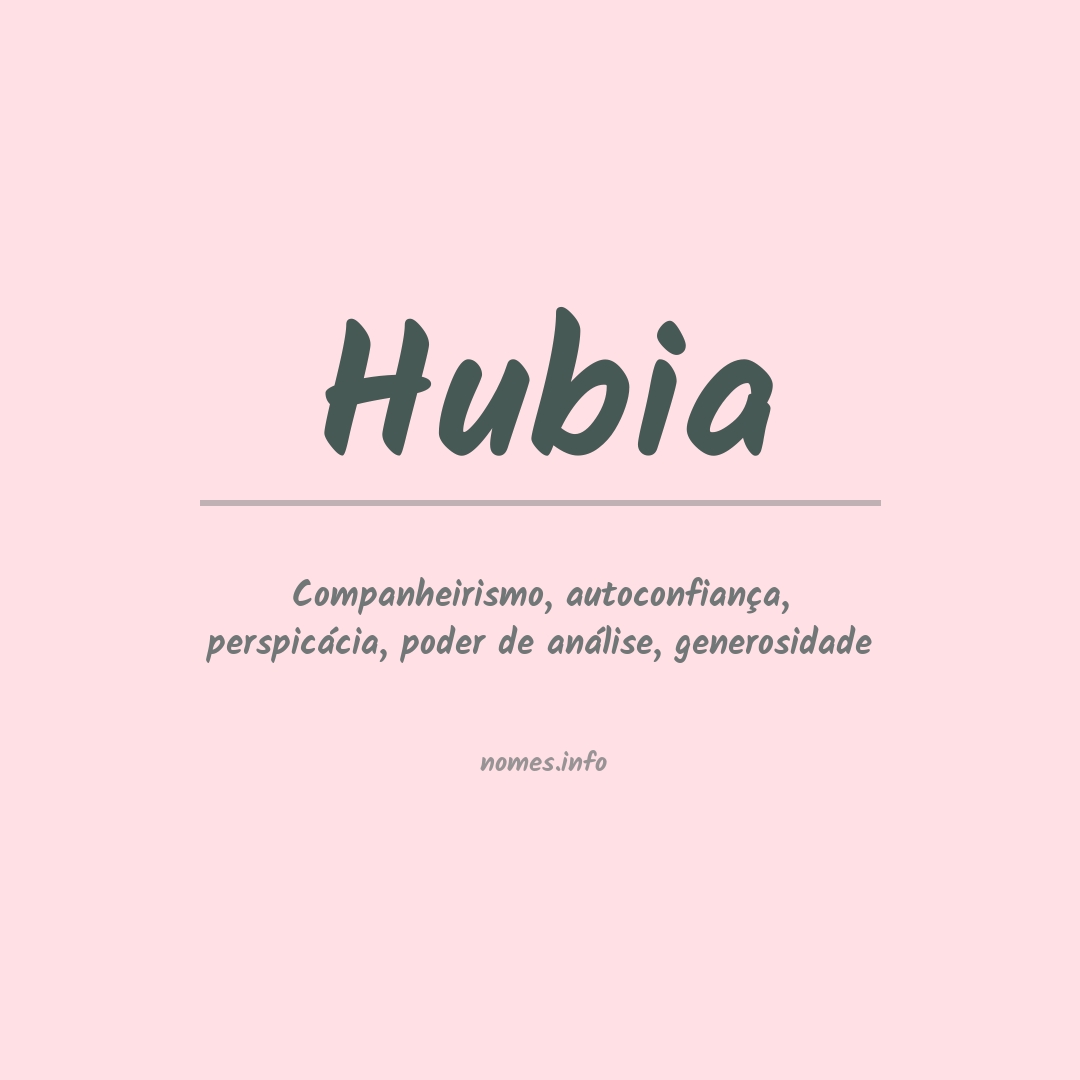 Significado do nome Hubia