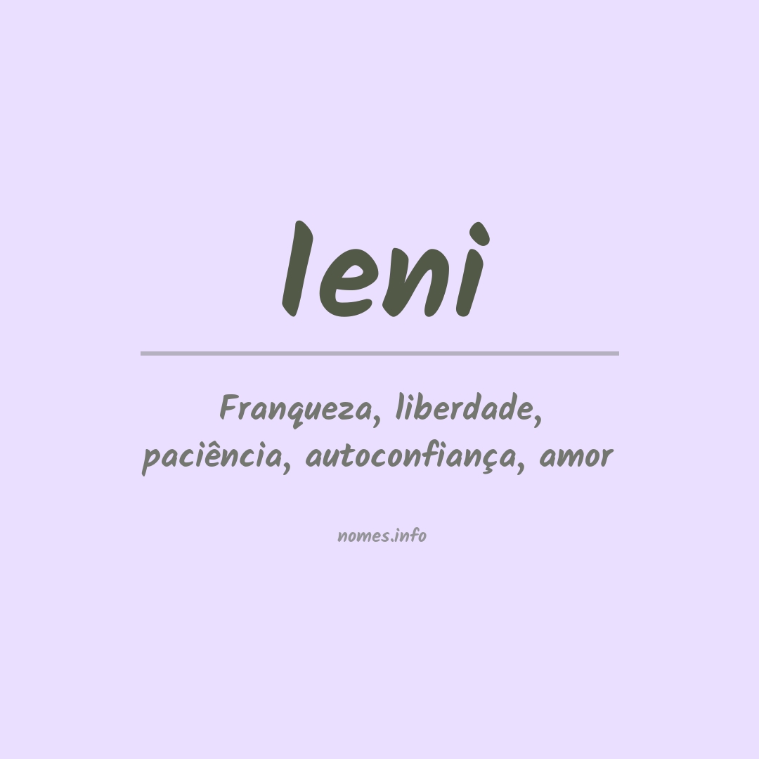 Significado do nome Ieni