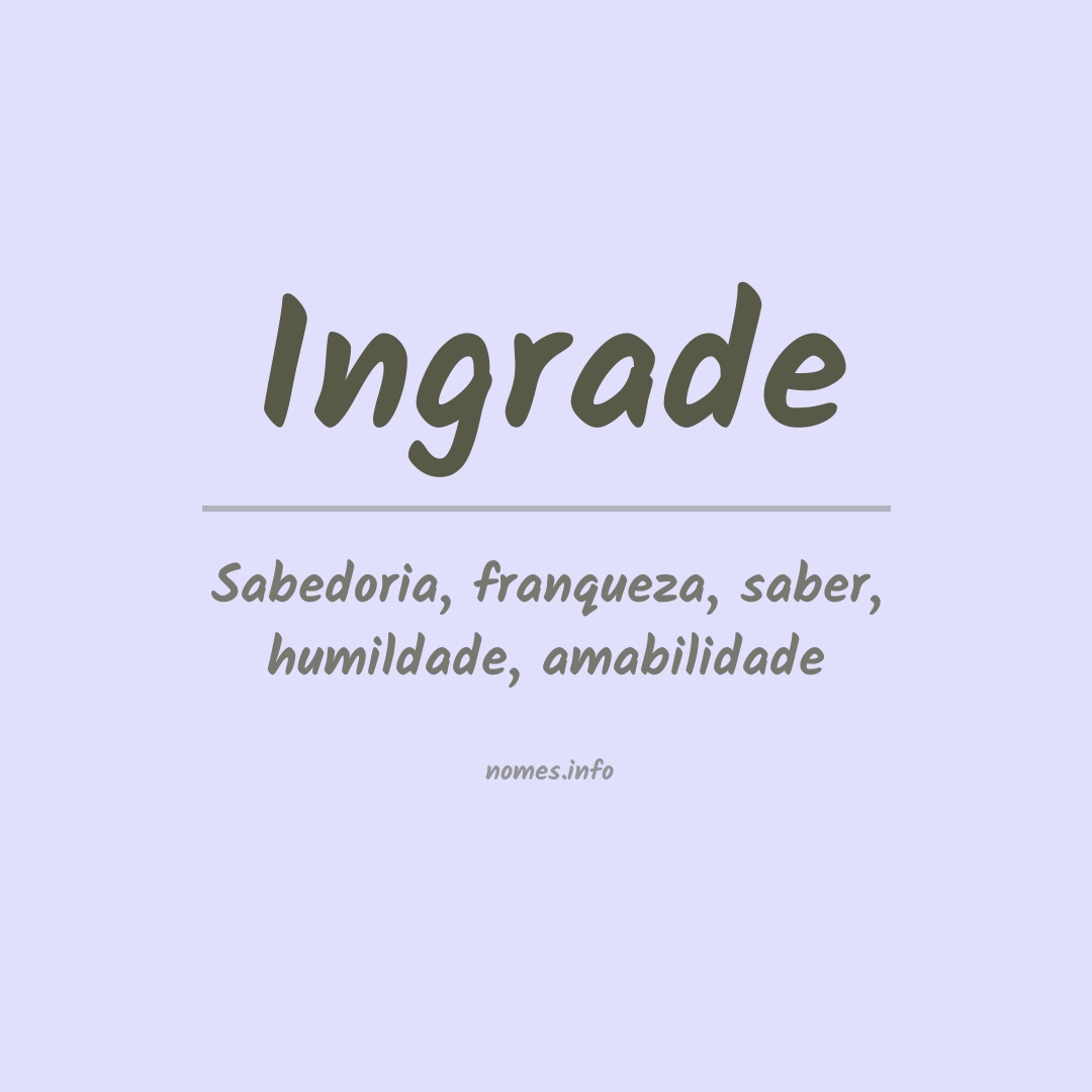 Significado do nome Ingrade