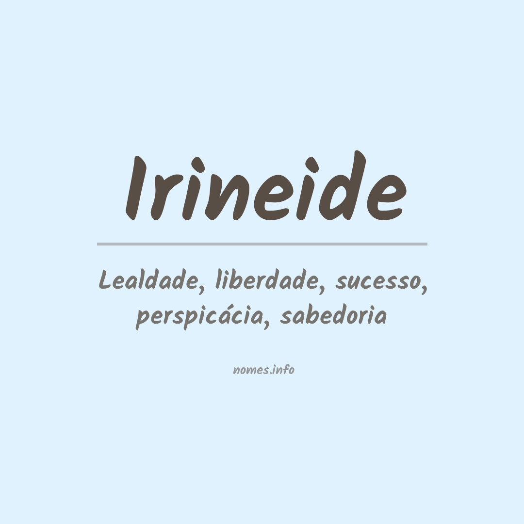 Significado do nome Irineide