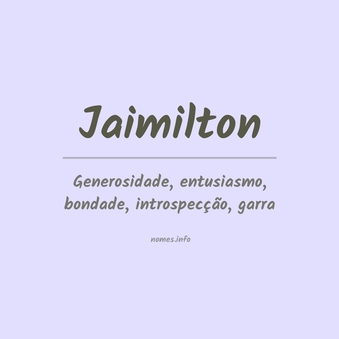 Significado do nome Jaimilton