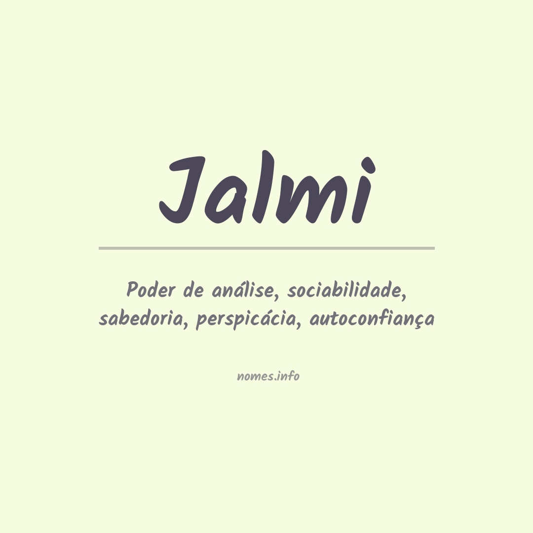 Significado do nome Jalmi