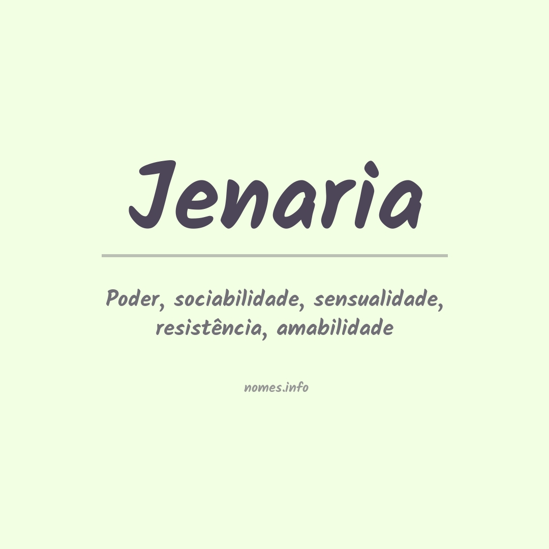 Significado do nome Jenaria