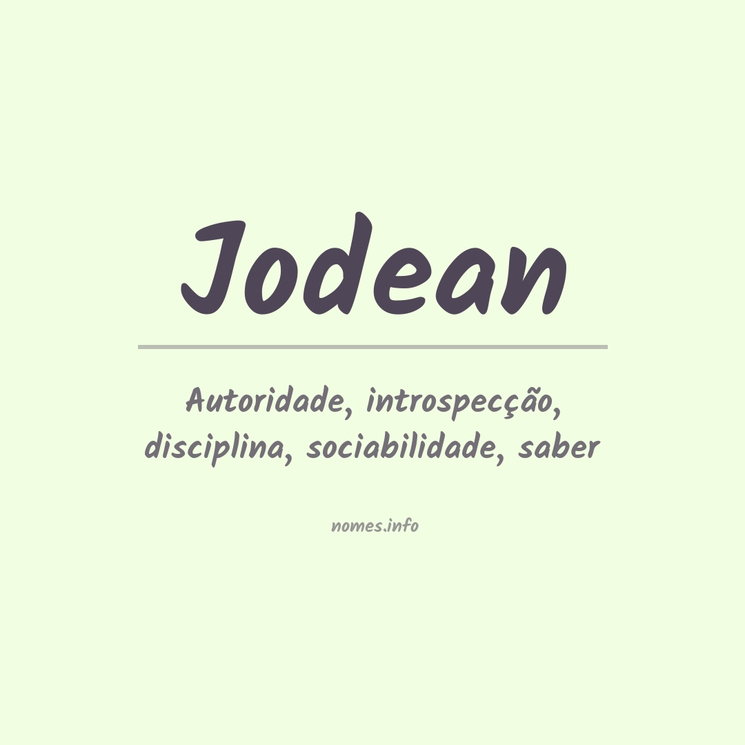 Significado do nome Jodean