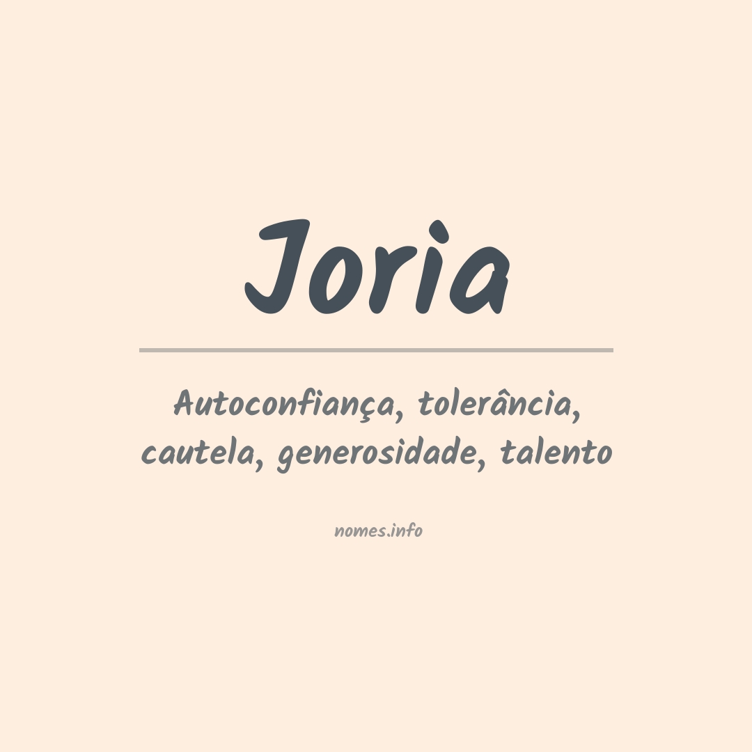 Significado do nome Joria