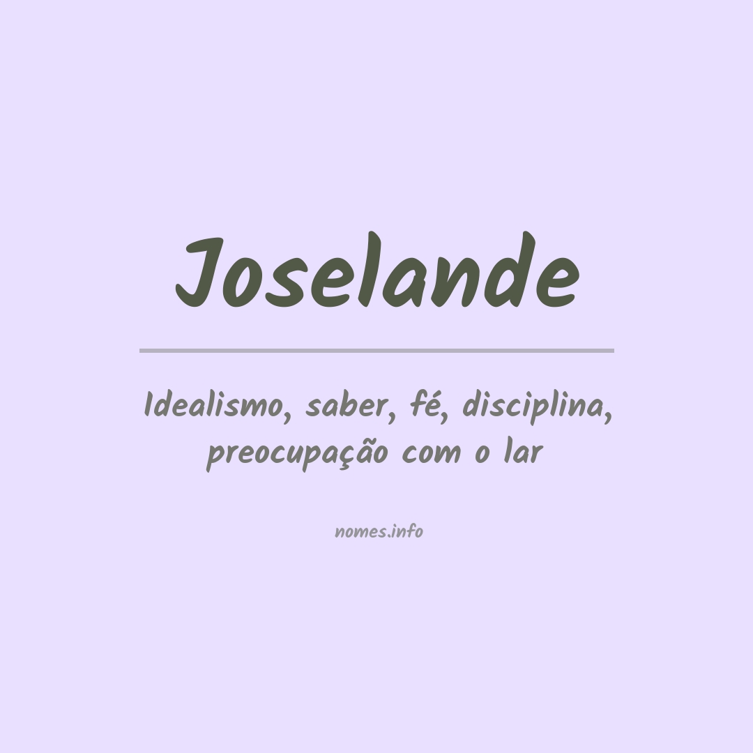 Significado do nome Joselande
